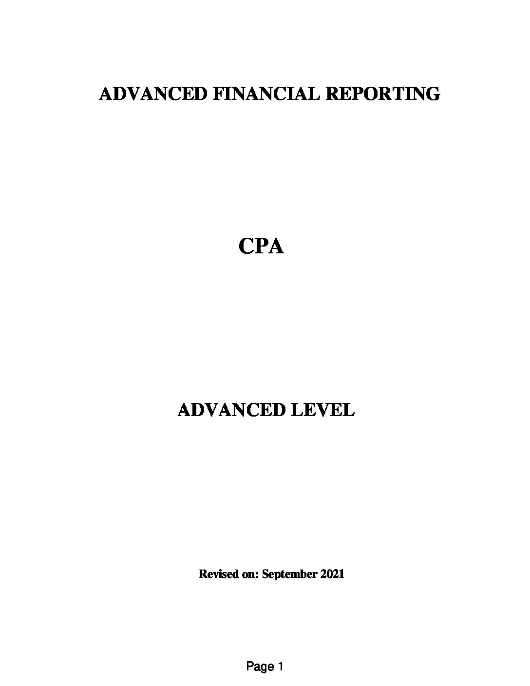 Advanced Financial Reporting And Analysis KASNEB Notes CPA Notes Advanced Financial Reporting And Analysis KASNEB Notes CPA Notes
